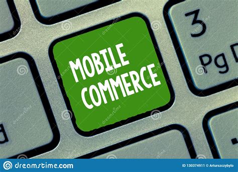 Handwriting Text Mobile Commerce Concept Meaning Using Mobile Phone To Conduct Commercial