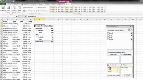 Simple Pivot Table Example Excel 2010 Cabinets Matttroy