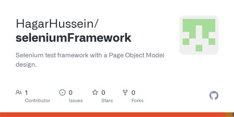 Github Hagarhusseinseleniumframework Selenium Test Framework With A Page Object Model Design