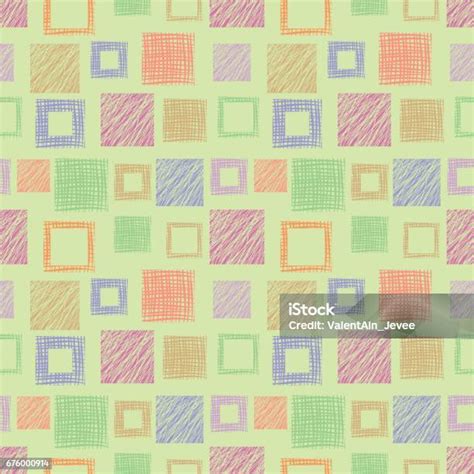사각형으로 원활한 벡터 기하학 패턴입니다 손으로 그린 끝 없는 배경 질감된 기하학적 그림 그려 포장 웹 배경 배경 화면 그래픽