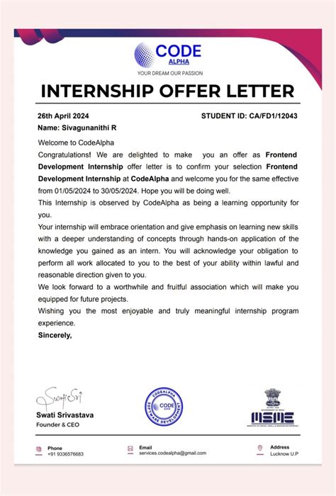 Sivagunanithi R On Linkedin Internship Codealpha Webdevelopment Webdevelopment Codealpha