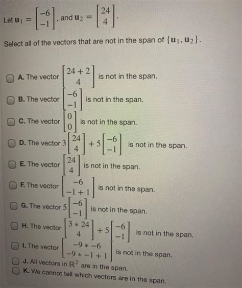 Solved 11 Let Uj And U2 21 24 4 Select All Of The Chegg Com