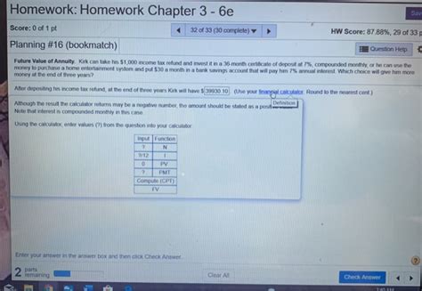 Solved Sa Homework Homework Chapter 3 6e Score 0 Of 1 Pt