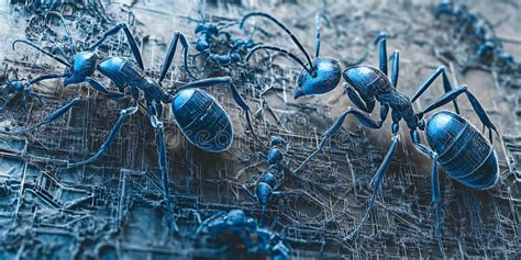 Blueprint Of A Giant Ant Colony Showing Tunnels And Chambers For