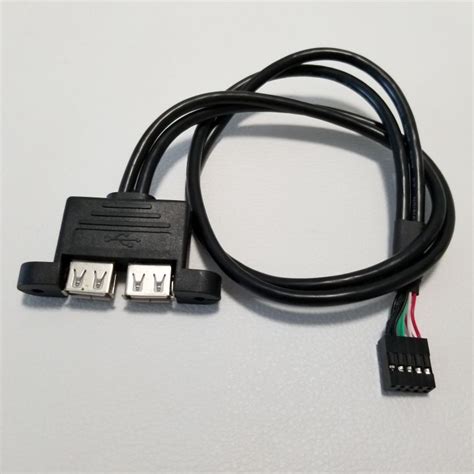 Usb Panel Cable Dupont Pin To Dual Usb With Screw Hole Data Extension Cable For Pc Chassis