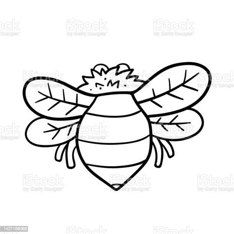 꿀벌의 고립 된 벡터 일러스트레이션 디자인 커버 등을위한 귀여운 얇은 선 아이콘 곤충에 대한 스톡 벡터 아트 및 기타 이미지 곤충 귀여운 그리기 Istock