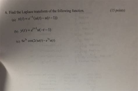 Solved Find The Laplace Transform Of The Following Function Chegg