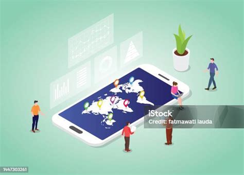 현대 아이소메트릭 스타일의 세계 지도와 데이터가 있는 세계 통계 개념 3차원 형태에 대한 스톡 벡터 아트 및 기타 이미지 3차원 형태 개념 개념과 주제 Istock