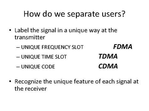 MULTIPLE ACCESS TECHNIQUES AND NETWORK ASPECTS Multiple Access