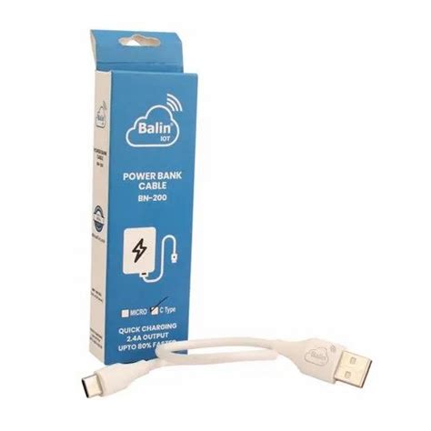 White Micro Usb Power Bank Cable Cable Size Inches At Rs