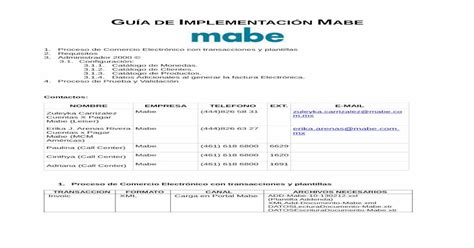 GuÍa De ImplementaciÓn Mabe Control Mx Servicios