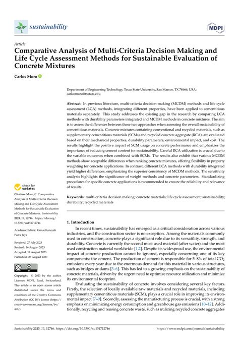 Pdf Comparative Analysis Of Multi Criteria Decision Making And Life Cycle Assessment Methods