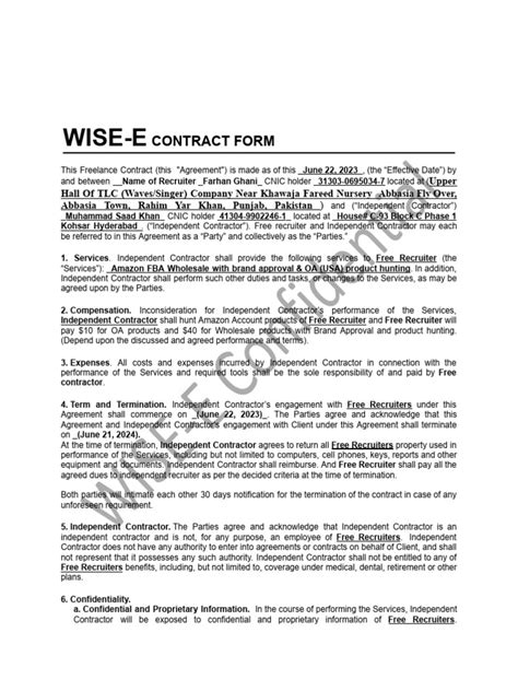 Agreement For Muhammad Saad Khan Pdf Indemnity Confidentiality