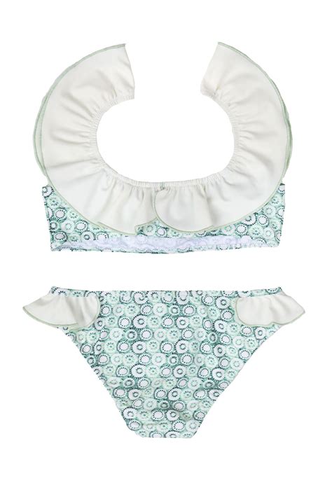 Elisa Bikini Sage Green And Ivory Folpetto
