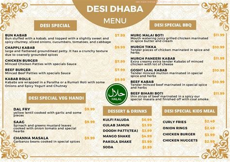 Menu At Desi Dhaba Restaurant Winnie