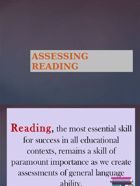 Assessing Reading Pdf