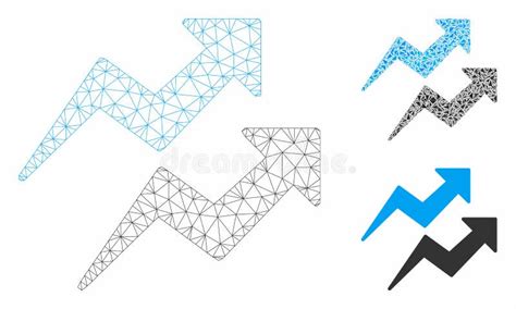 Trends Arrows Vector Mesh Network Model And Triangle Mosaic Icon Stock Vector Illustration Of