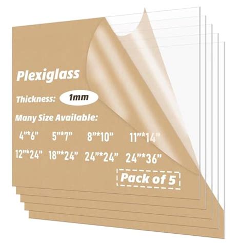 5x7 Inch Clear Acrylic Plexiglass Sheet 004 Inch Thick