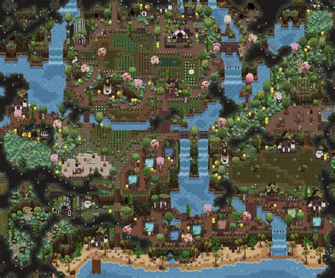 Waterfall Forest Farms Waff And Waffle Map Design Stardew Valley
