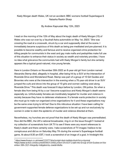 Keely Morgan Death Wales Uk Not An Accident Bbc Womens Football Superleague And Natasha Raskin