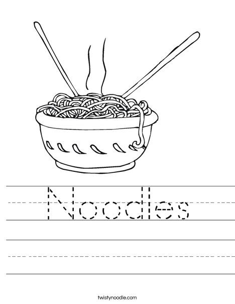 Noodles Worksheet Twisty Noodle Worksheets Library