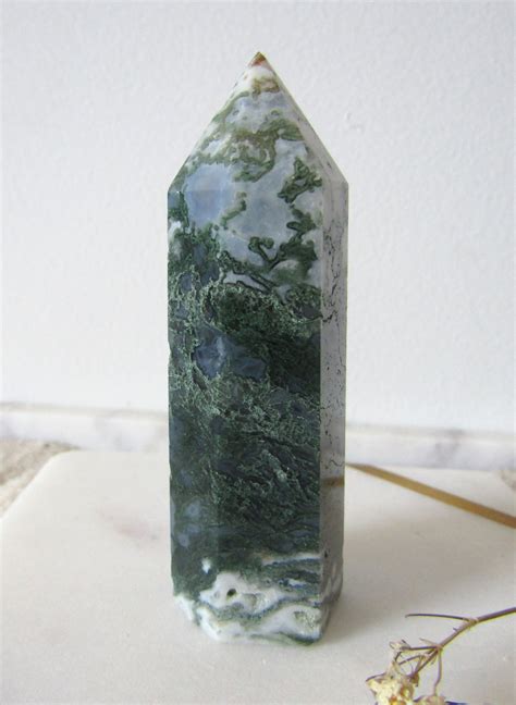 Moss Agate Tower 6 Crystal Kits Au
