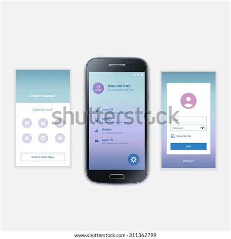 Modern User Interface Ux Ui Screen Template For Mobile Smart Phone Or Responsive Web Site