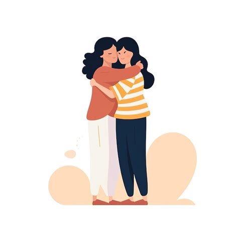 Premium Photo People Hugging Flat Illustration Vector