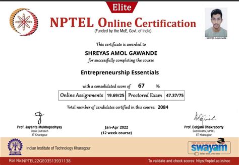 Shreyas Gawande On Linkedin Entrepreneurship Nptel
