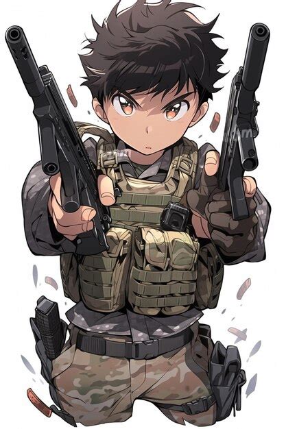 Premium Ai Image A Comic Book Character With Two Guns That Sayi Am A Soldier