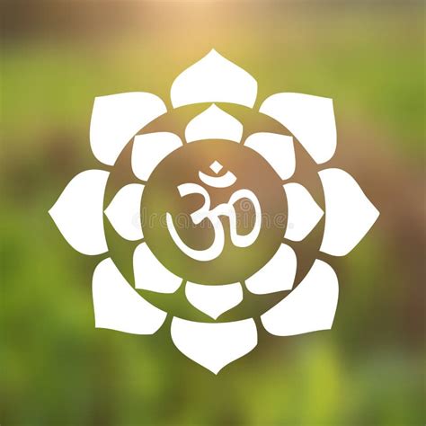 Vector Om Symbol Hindu In Lotus Flower Mandala Illustration Stock