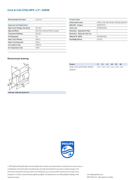 Philips Core And Coil Hid Hps Bal 70w S62 Quad Kit Distributor Resmi