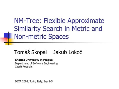 PPT NM Tree Flexible Approximate Similarity Search In Metric And Non Metric Spaces