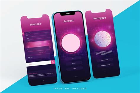 Premium Psd Three Mobile Phone Interface With Ui Ux Presentation Side