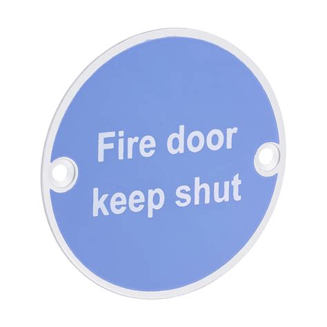 Timco Fire Door Keep Shut Sign Satin Anodised Aluminium