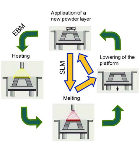 1 Schematic Building Cycle Of Ebm And Slm Processes Illustration Is Download Scientific