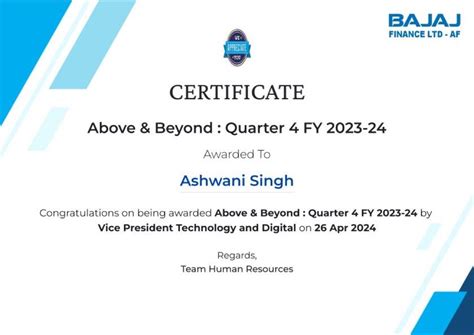 Ashwani Singh On Linkedin Aboveandbeyond Recognition Teamsuccess