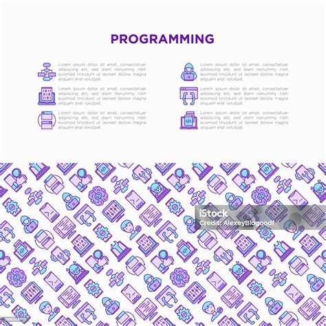 Programmierungkonzept Mit Dünne Linie Symbole Entwickler Code Algorithmus Technischer Support