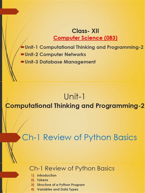12th Cs Ch 1 Python Revision Tour 1 Pdf Data Type Control Flow