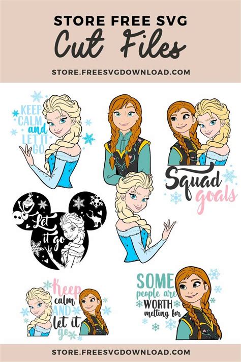 Frozen Svg Bundle Anna Svg Let It Go Svg Frozen Squad Goals Svg Disney