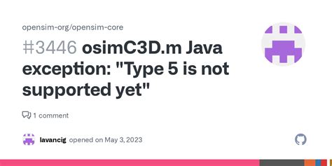 Osimc3dm Java Exception Type 5 Is Not Supported Yet · Issue 3446