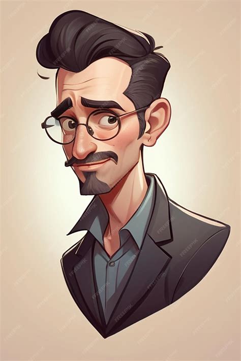 Premium Photo Cartoon Character Portrait Man In Cartoon Style