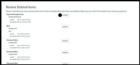 Restoring Deleted Items In Canvas Knowledge Base