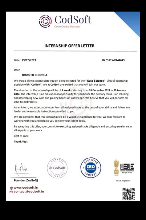 Srushti Chordia On Linkedin Datascience Internship Newbeginnings