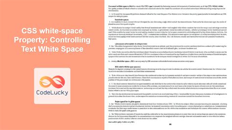 Css White Space Complete Guide To Controlling Whitespace And Line Breaks Codelucky