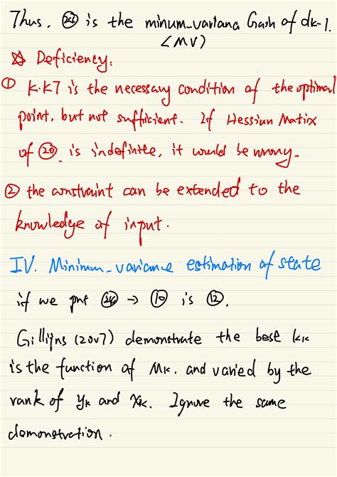 Handwriting Derivation Of Input Unbiased And Minimum Variance Estimation Lemur