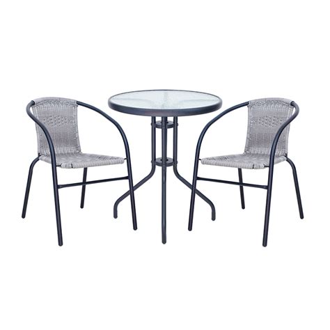 Mesa E 2 Cadeiras Tubular Nude Com Preto AJ Import