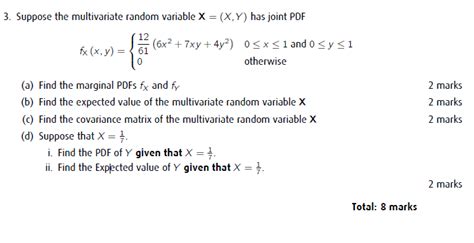 Solved 3 Suppose The Multivariate Random Variable X X Y