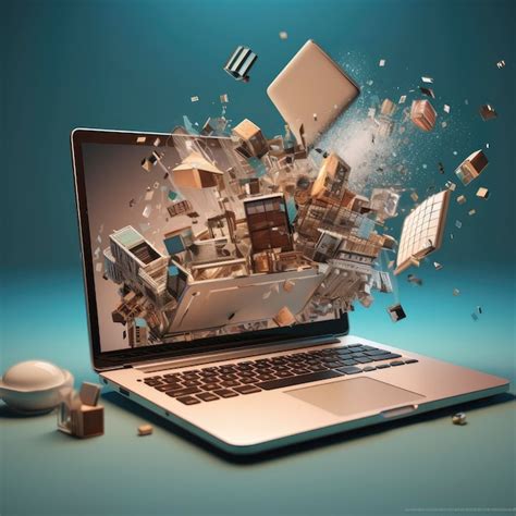 Premium Ai Image 3d Laptop Art