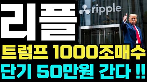 리플 전망 🔥트럼프재단 1000조 매수 단기 50만원간다 리플 리플전망 엑스알피 엑스알피코인 엑스알피전망 Youtube